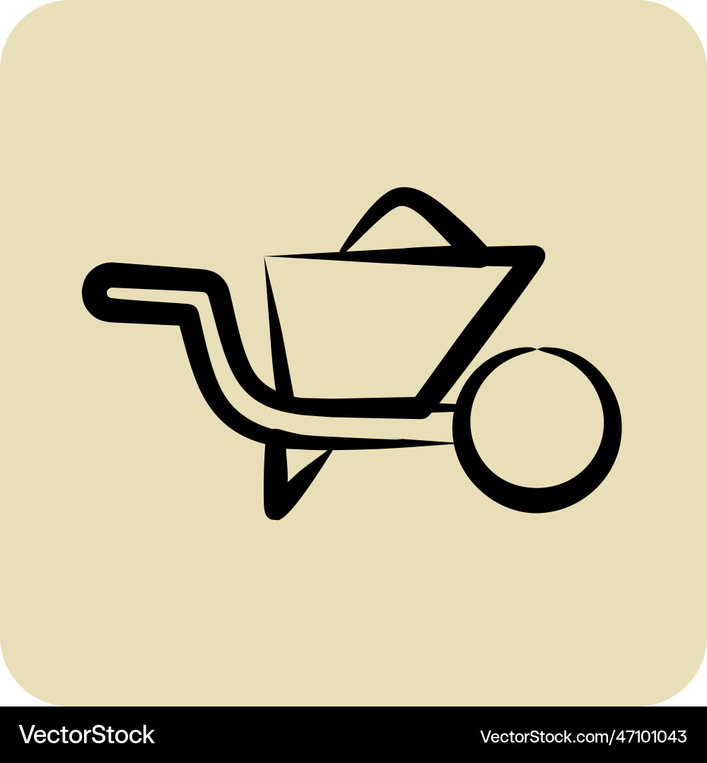 Icon wheelbarrow suitable for building symbol Vector Image