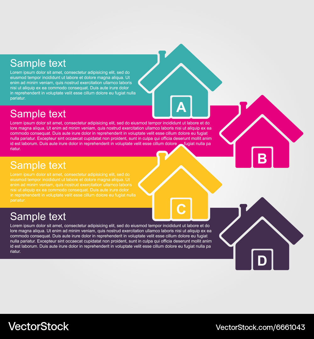 Infographic design style colorful house Royalty Free Vector