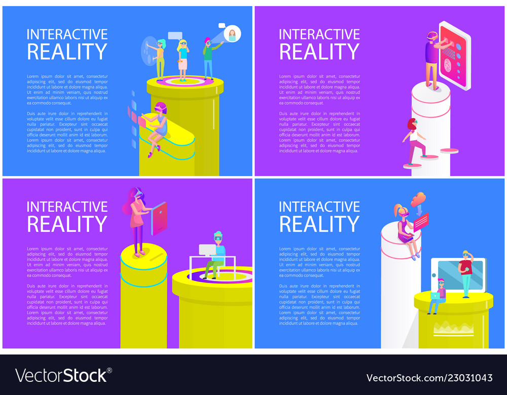 Interactive reality posters Royalty Free Vector Image