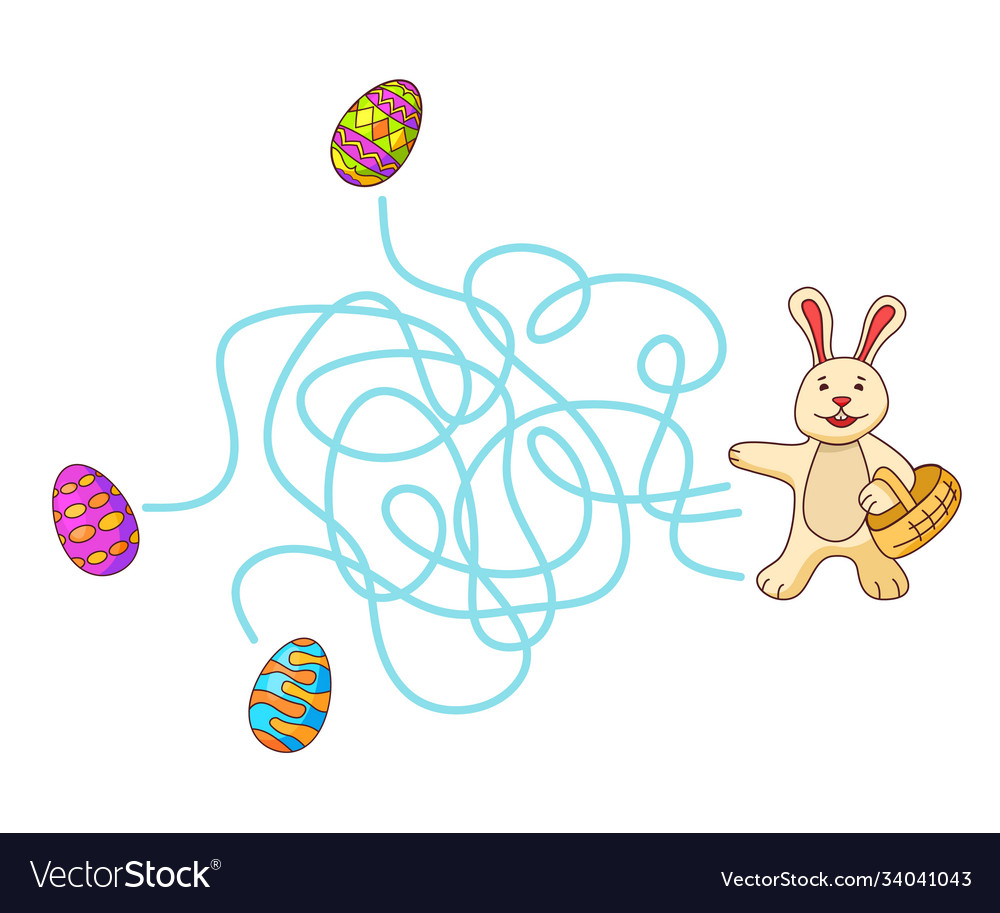 Maze game education game for childrenthe easter Vector Image