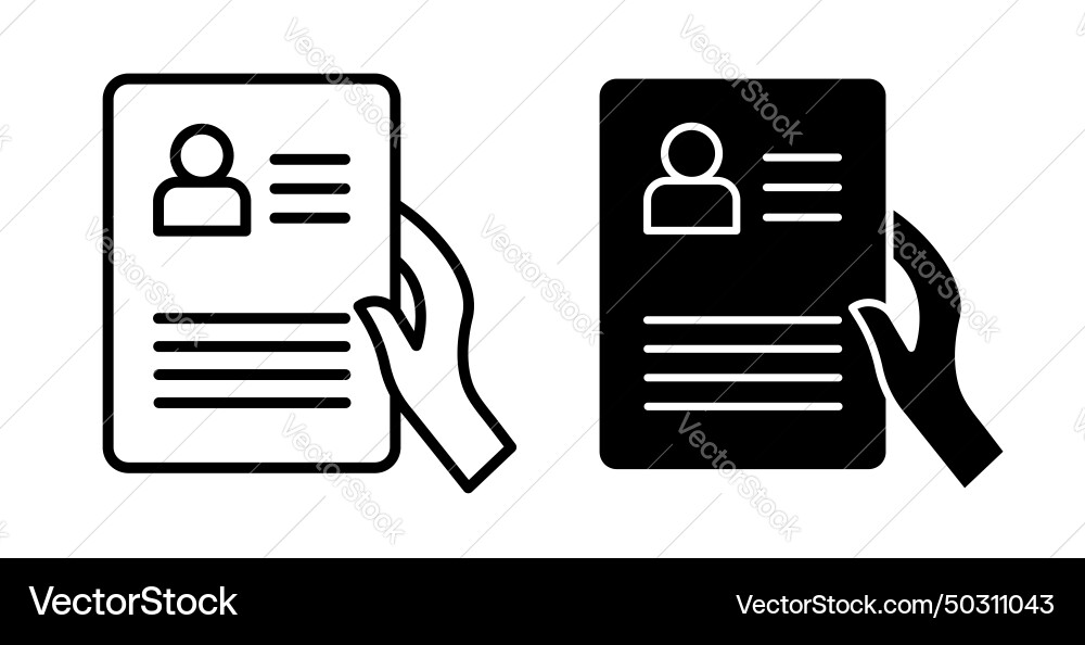 Resume icon set job apply interview symbol Vector Image