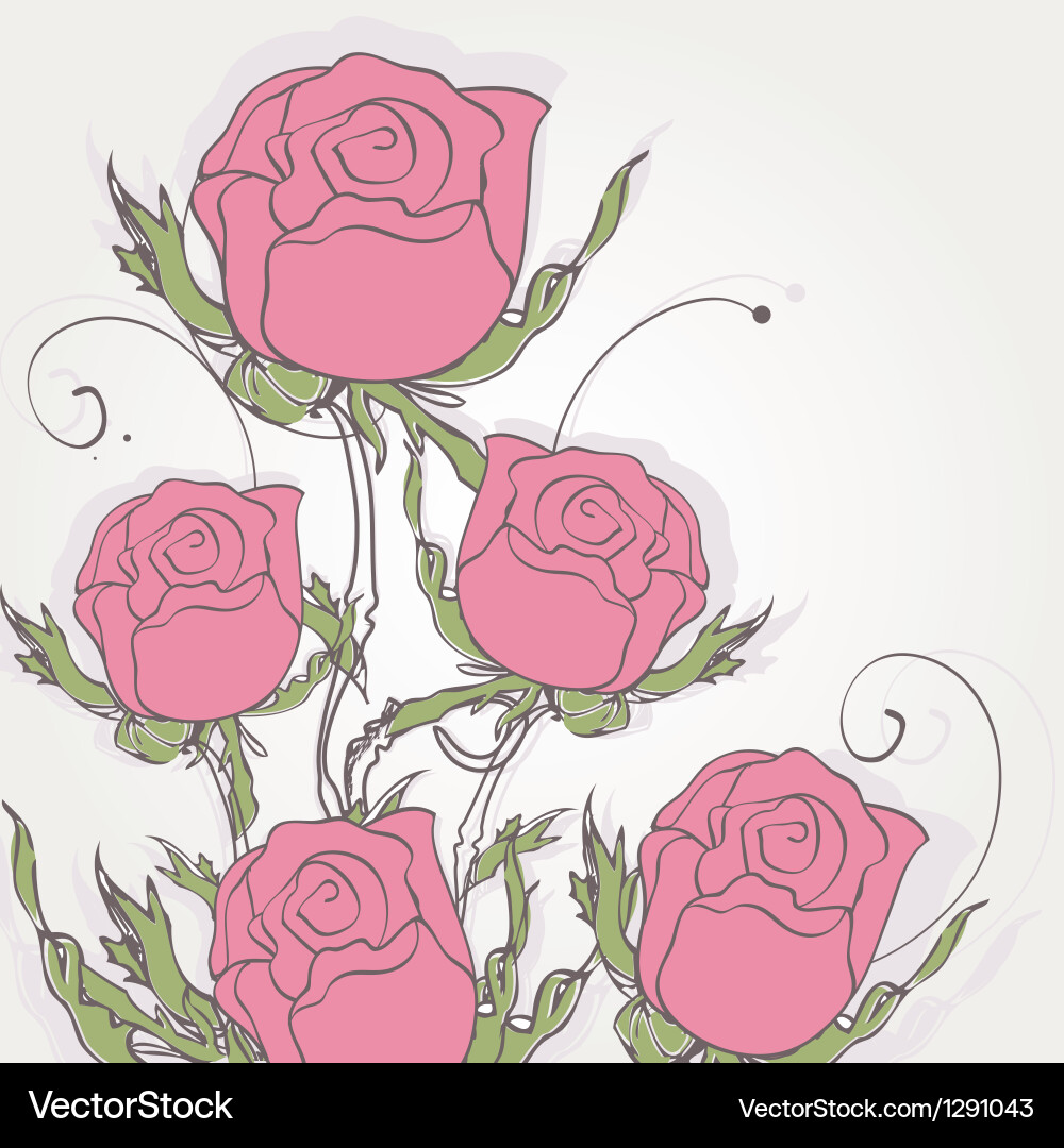 Retro card with vintage rose Royalty Free Vector Image