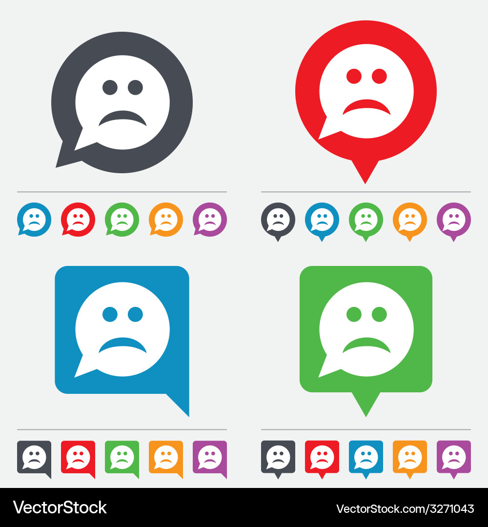 Sad face sign icon sadness symbol Royalty Free Vector Image