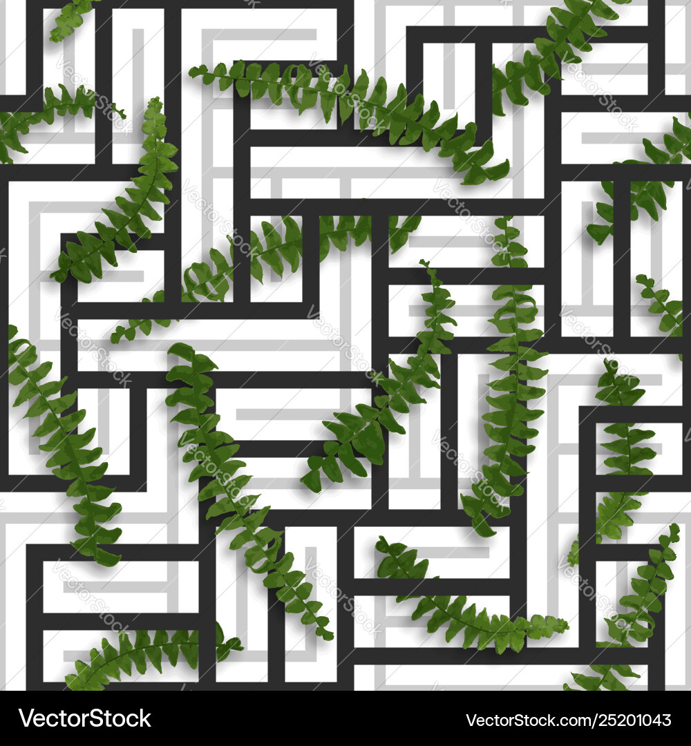 Seamless tropical pattern with fern leaves Vector Image