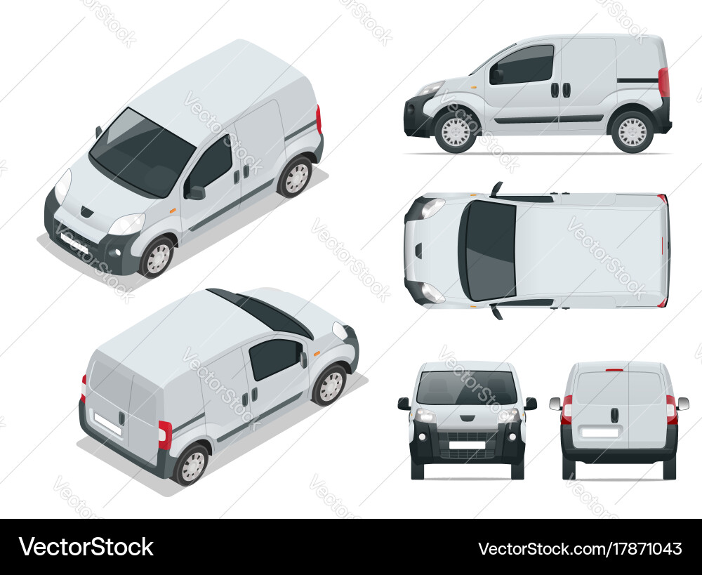 Small van car isolated car template for car Vector Image