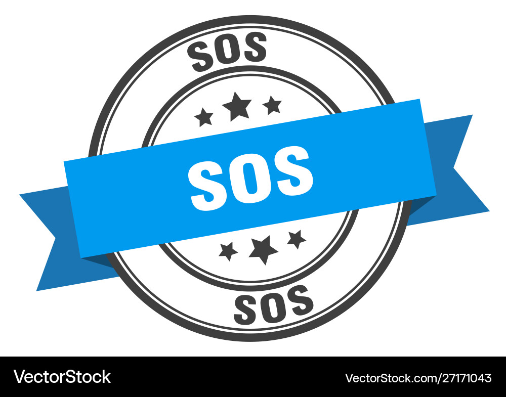 Sos label blue band sign Royalty Free Vector Image