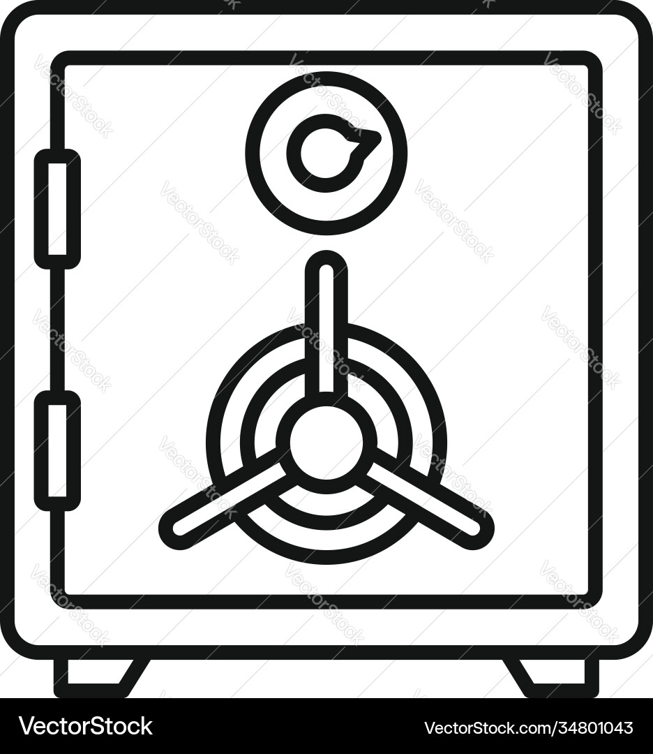 Storage money safe icon outline style Royalty Free Vector