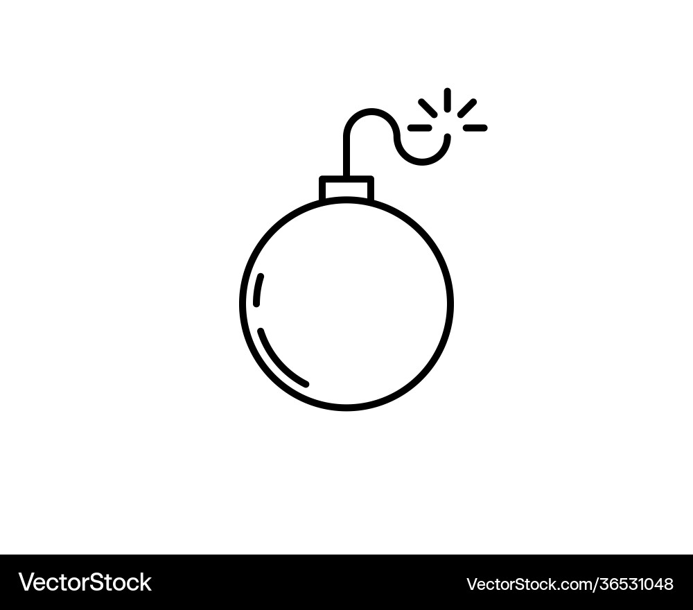 Bomb icon line boom symbol trendy flat explosion Vector Image