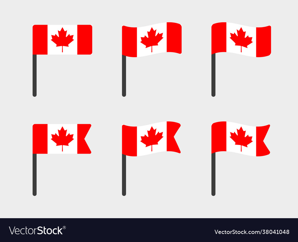 Canada flag icons set canadian symbols Royalty Free Vector