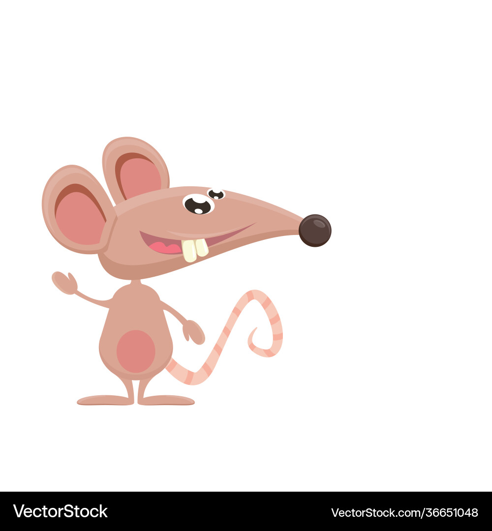 Cartoon funny mouse animal isolated Royalty Free Vector