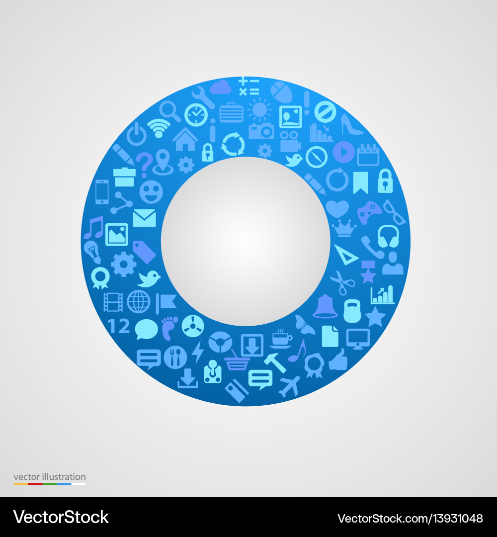Circle of app icons Royalty Free Vector Image - VectorStock