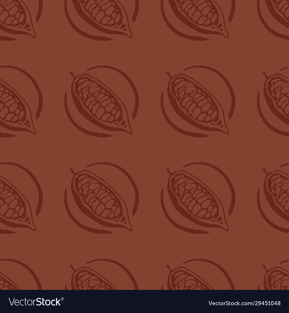 Cocoa fruit seamless pattern Royalty Free Vector Image