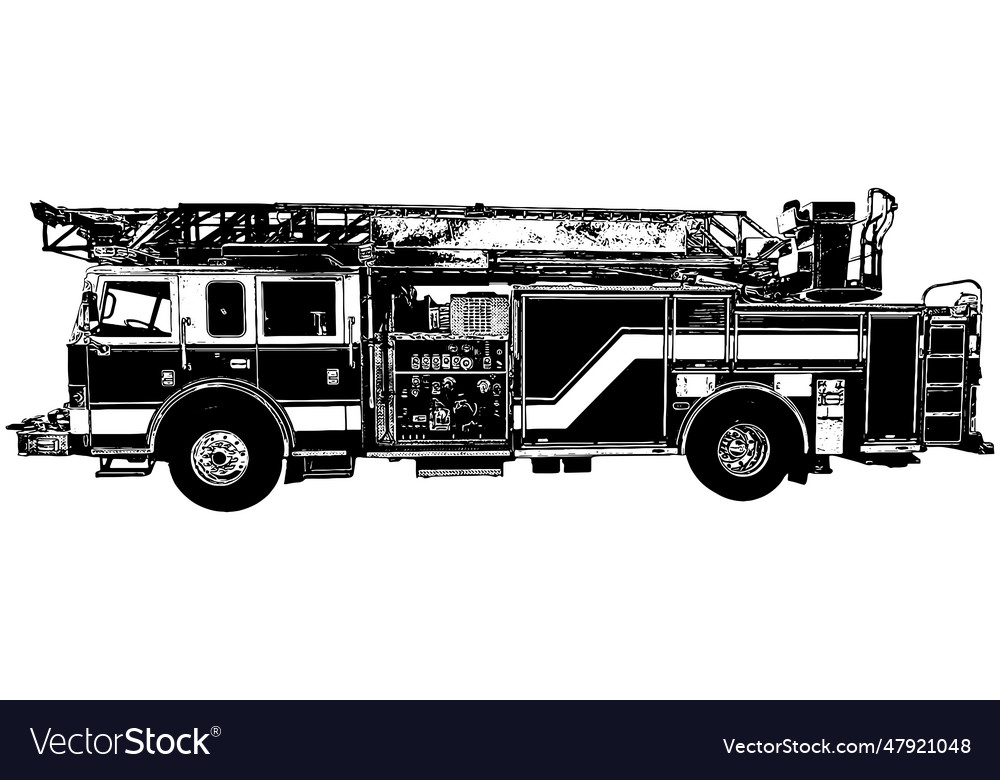 Fire engine truck Royalty Free Vector Image - VectorStock