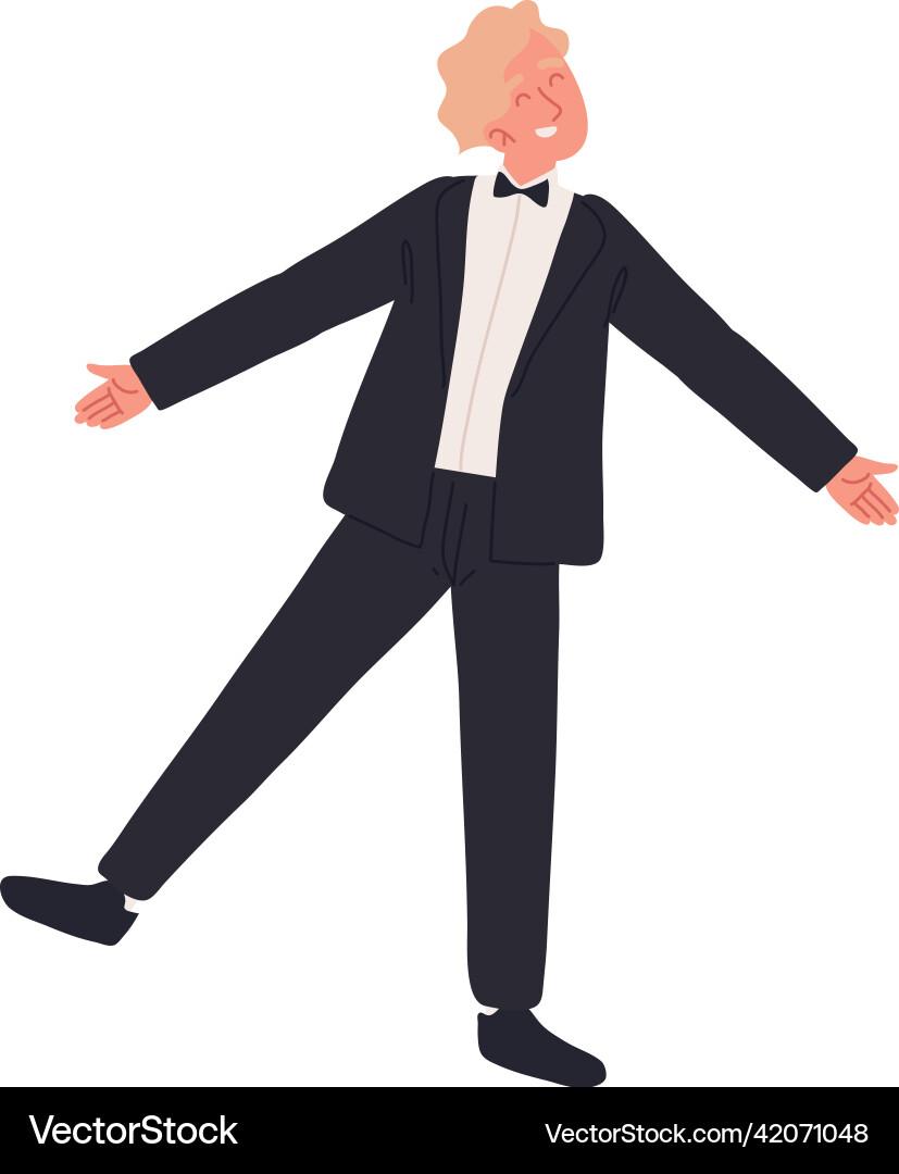 Happy wedding groom Royalty Free Vector Image - VectorStock