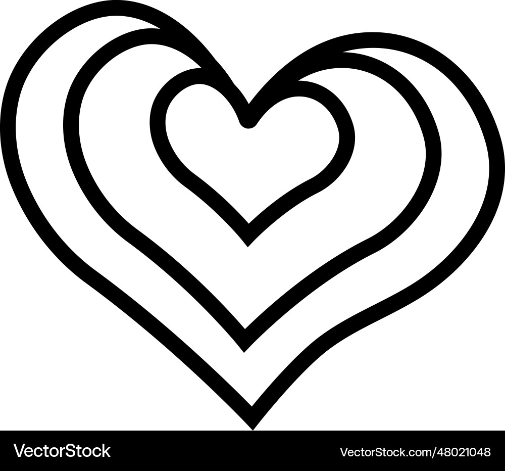 Heart symbol love line icon Royalty Free Vector Image