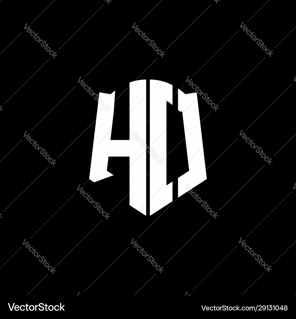 Ho monogram letter logo ribbon with shield style Vector Image