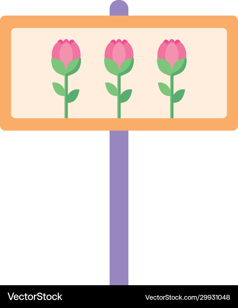 Isolated natural flowers banner flat style icon Vector Image