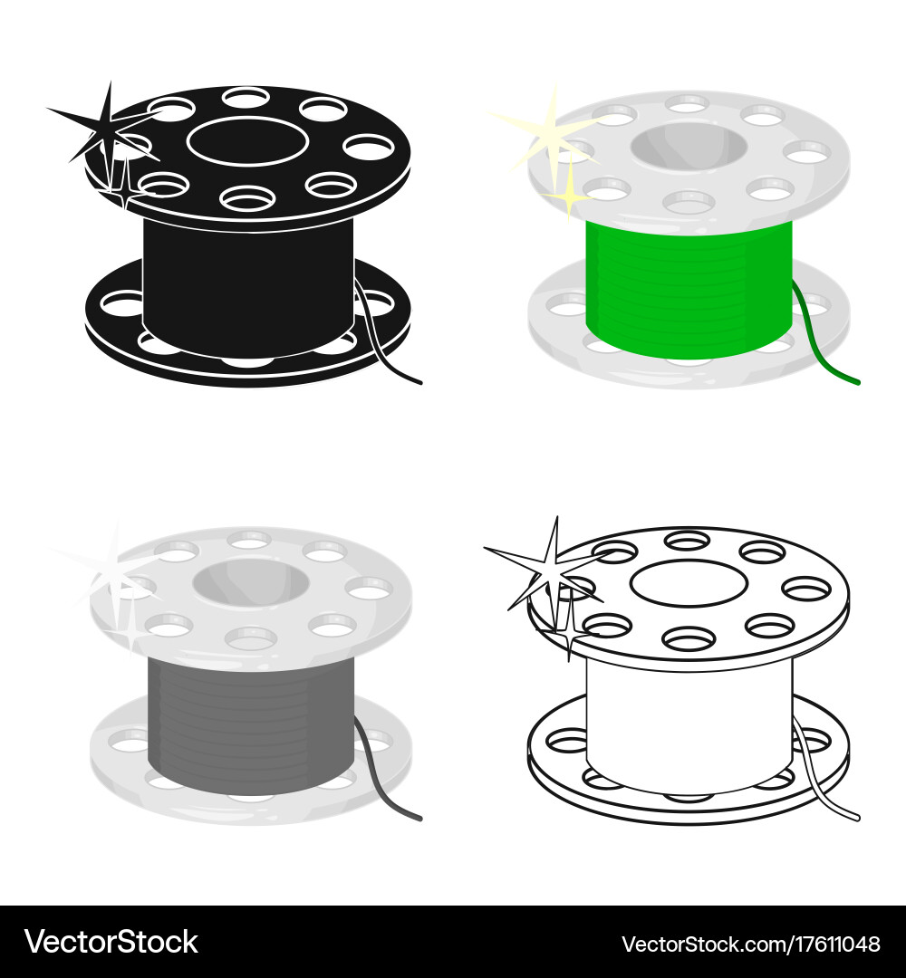 Metal bobbin for sewing and equipment Royalty Free Vector