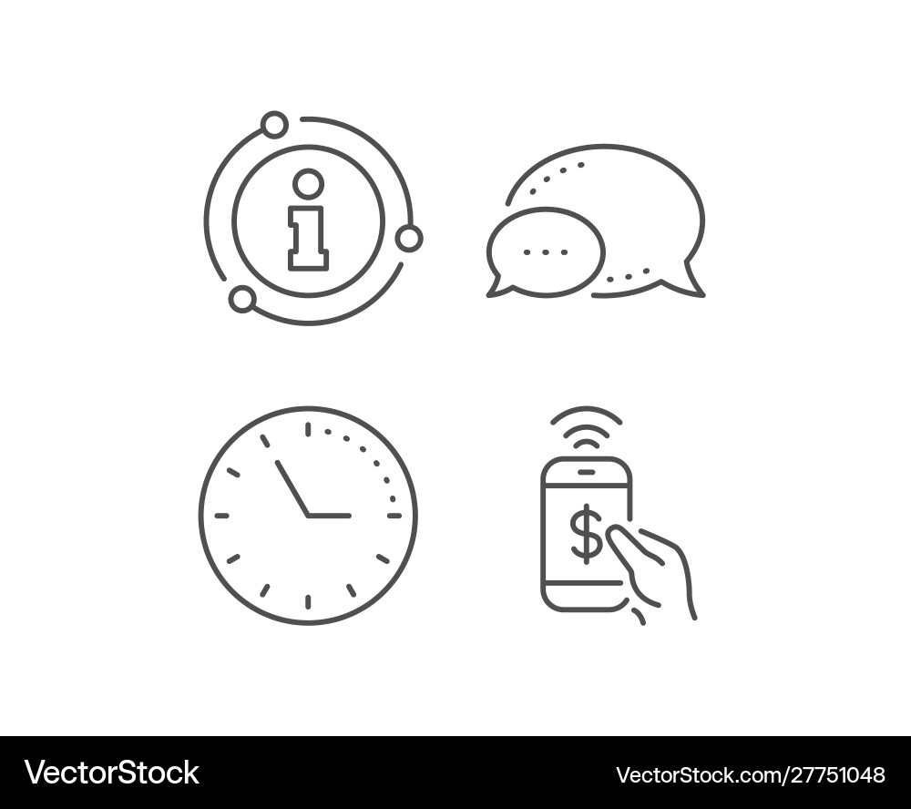Phone payment line icon dollar pay sign Royalty Free Vector