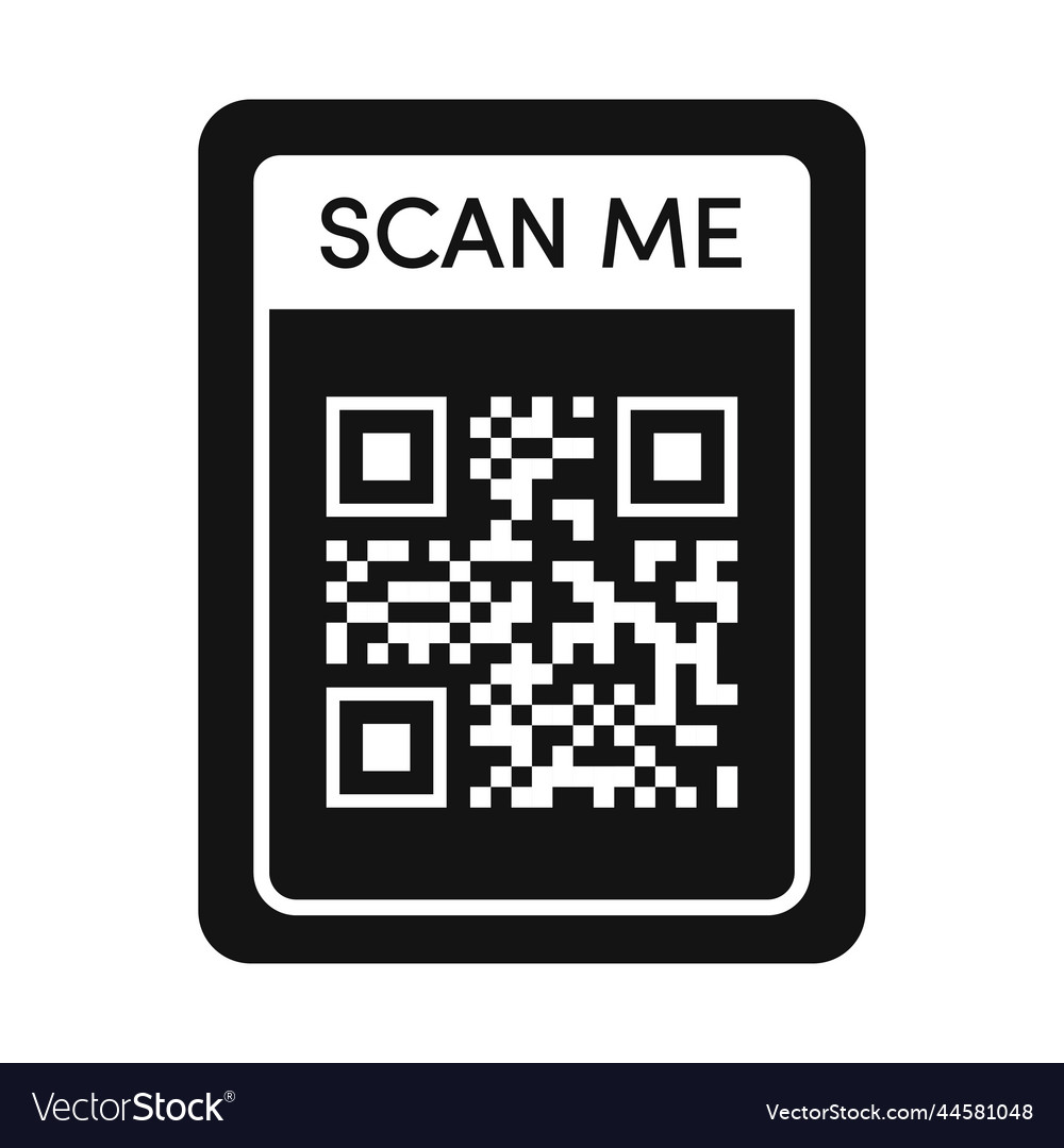 Qr code frame black color scan me tag Royalty Free Vector Qr code frame black color scan me tag Royalty Free Vector
