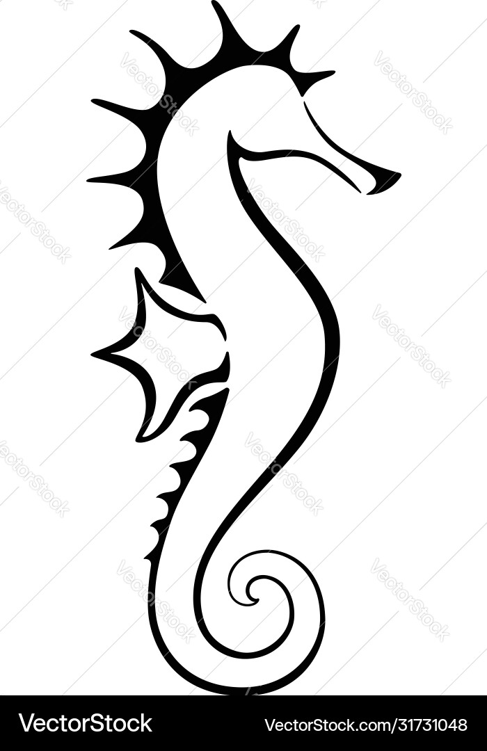 Seahorse stylized sign for logo Royalty Free Vector Image