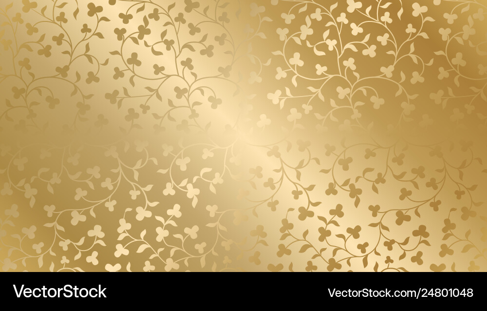 Seamless golden texture floral pattern Royalty Free Vector