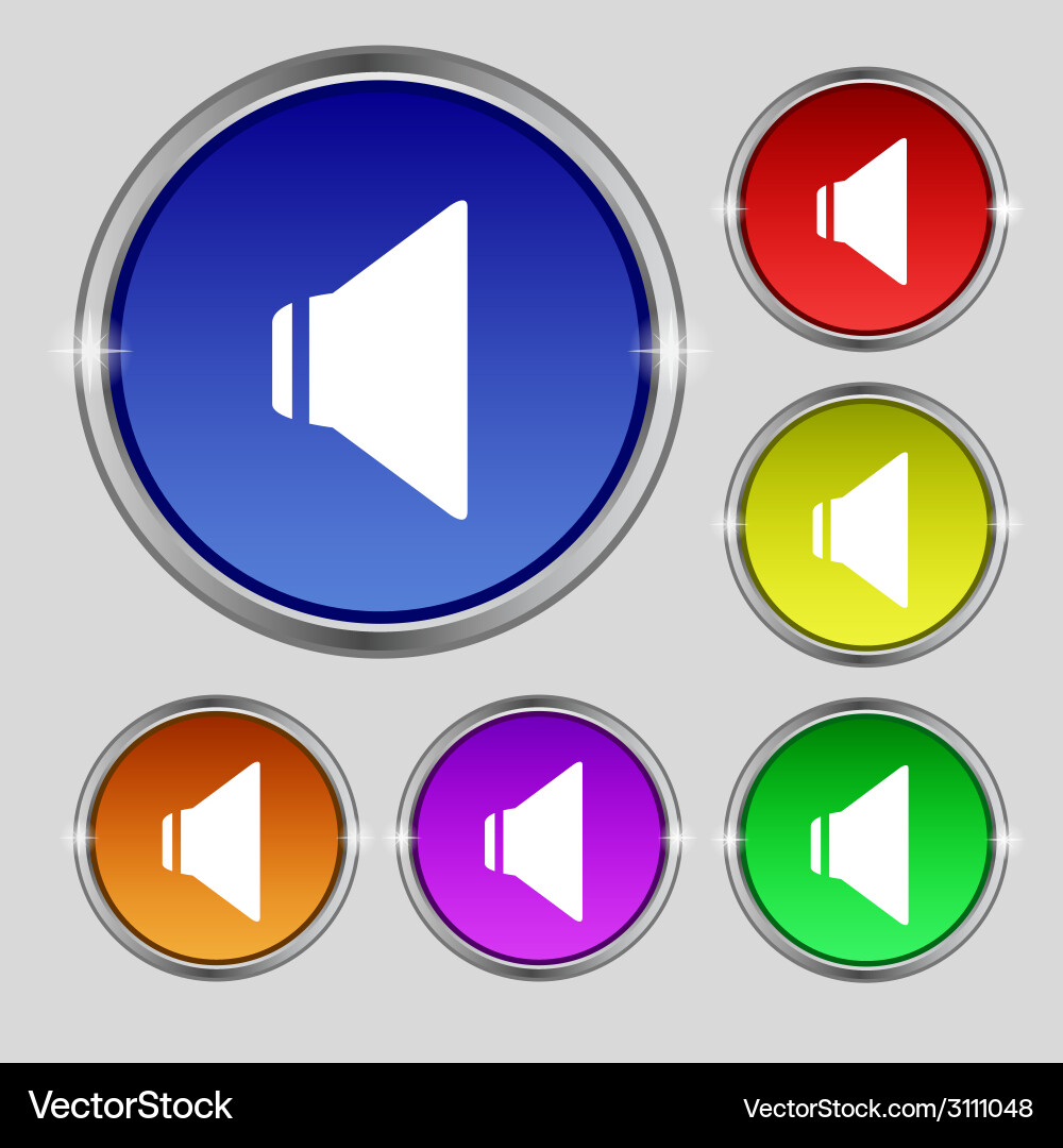 Speaker volume sign icon sound symbol set Vector Image