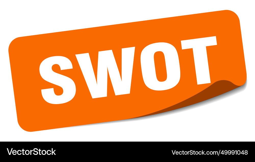 Swot sticker swot label Royalty Free Vector Image