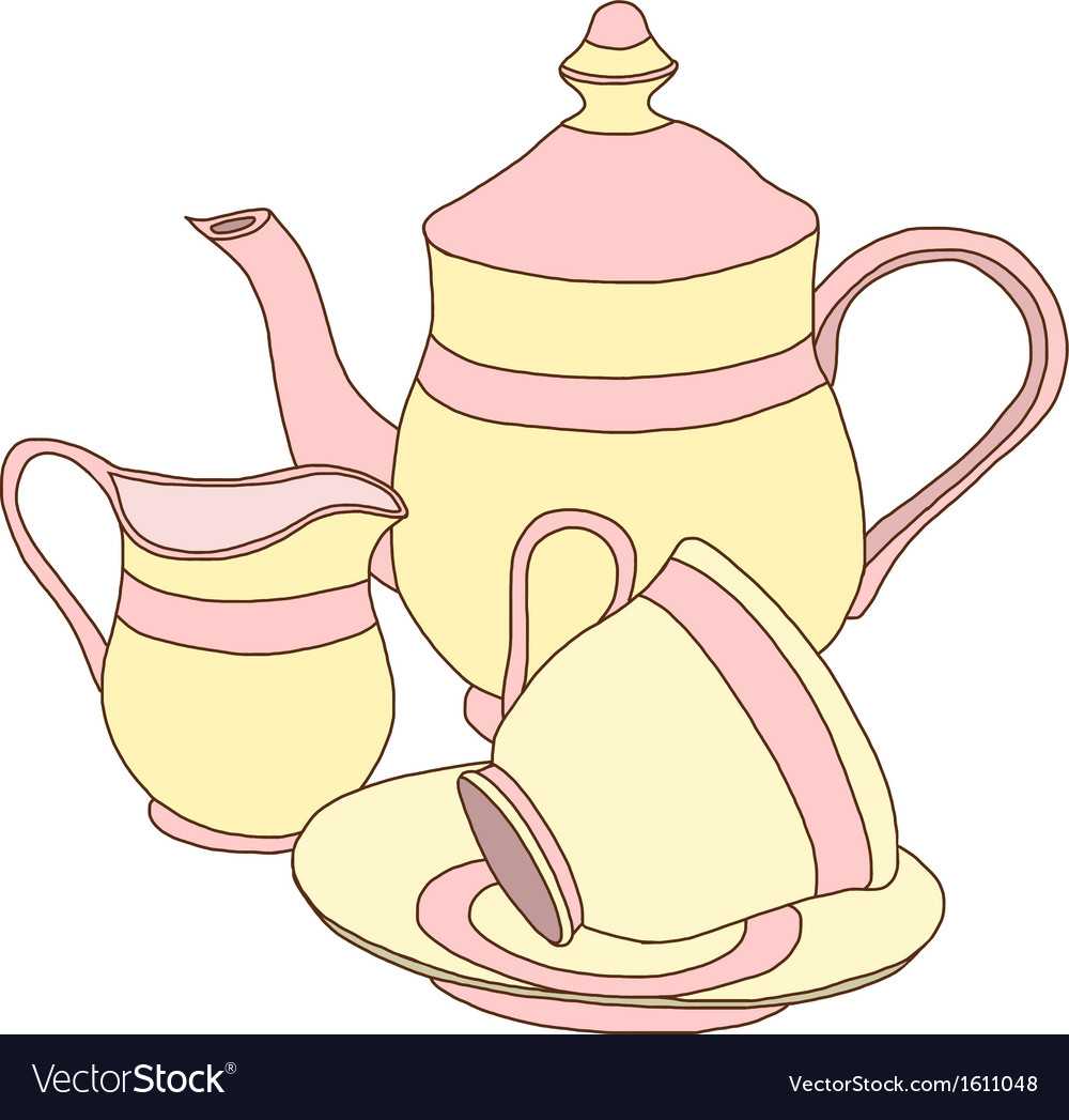 Tea set Royalty Free Vector Image - VectorStock