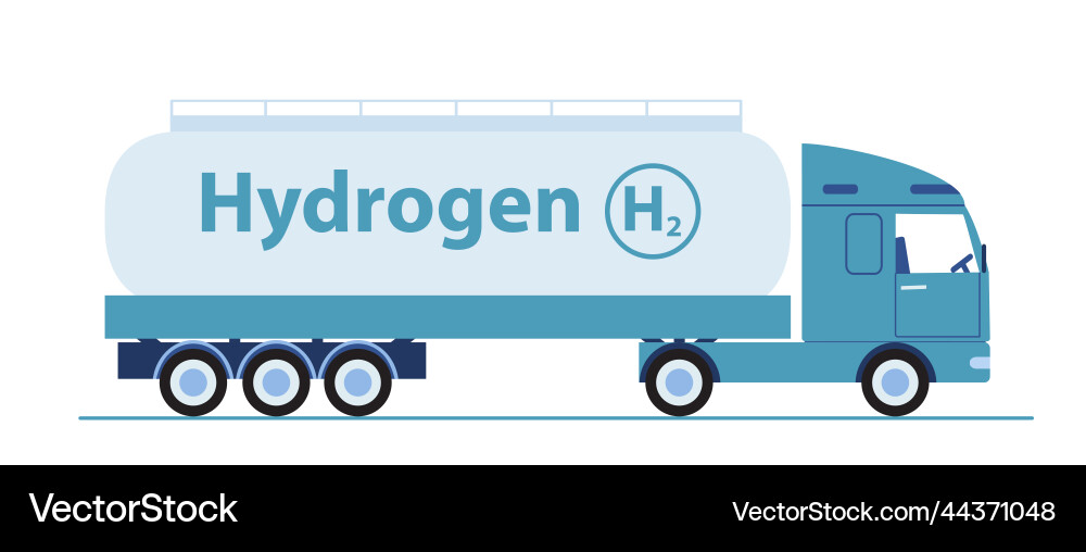 Truck with green hydrogen Royalty Free Vector Image
