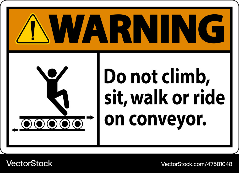 Warning sign do not climb sit walk or ride Vector Image