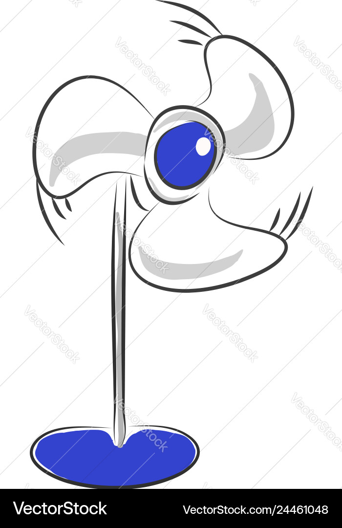 White electric fan on a blue stand Royalty Free Vector Image