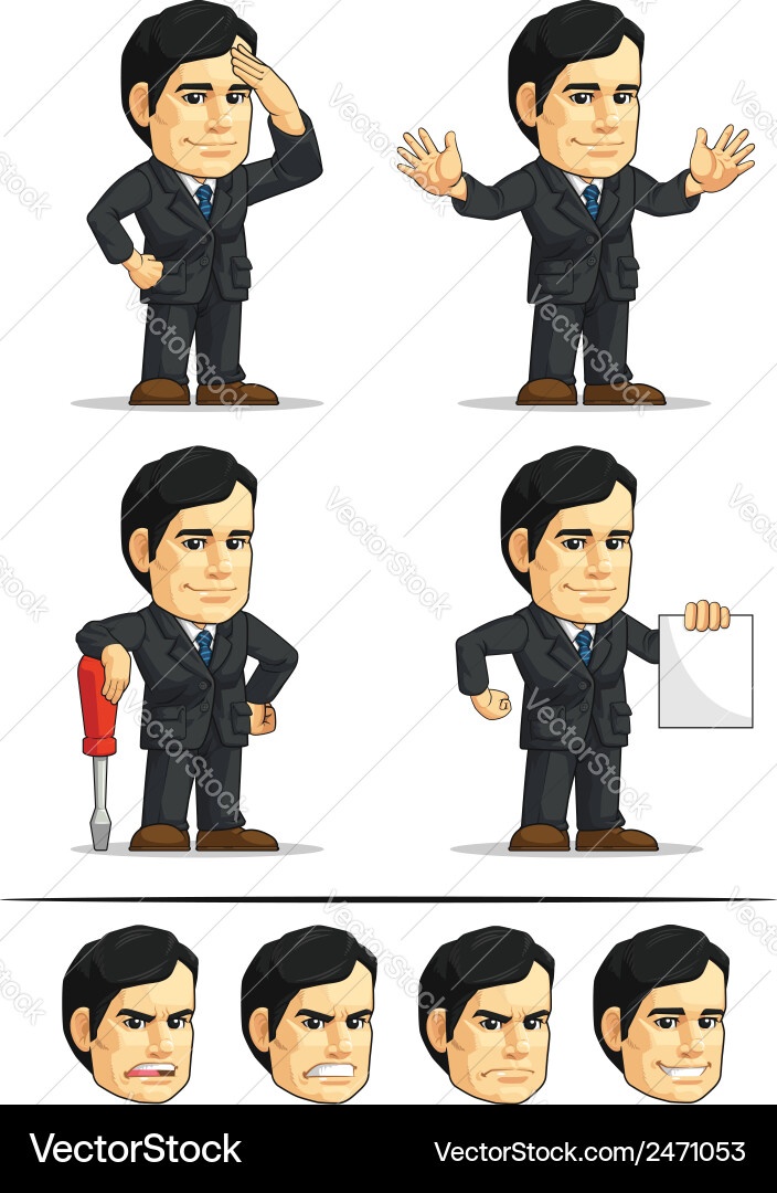 Businessman or company executive customizable 9 Vector Image
