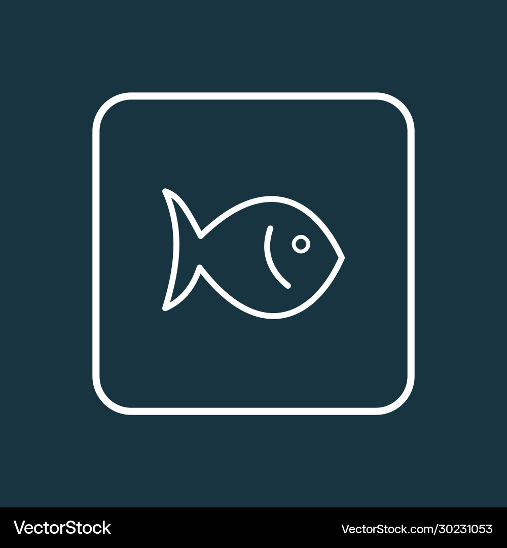 Fish icon line symbol premium quality isolated Vector Image