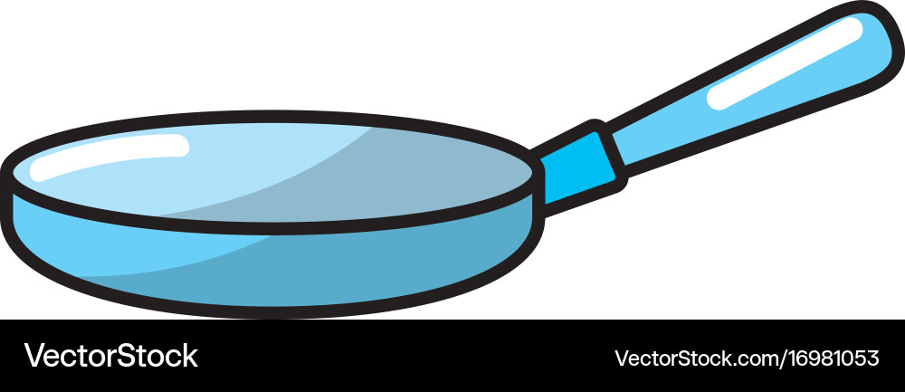 Frying pan kitchen utensil object to cuisine Vector Image