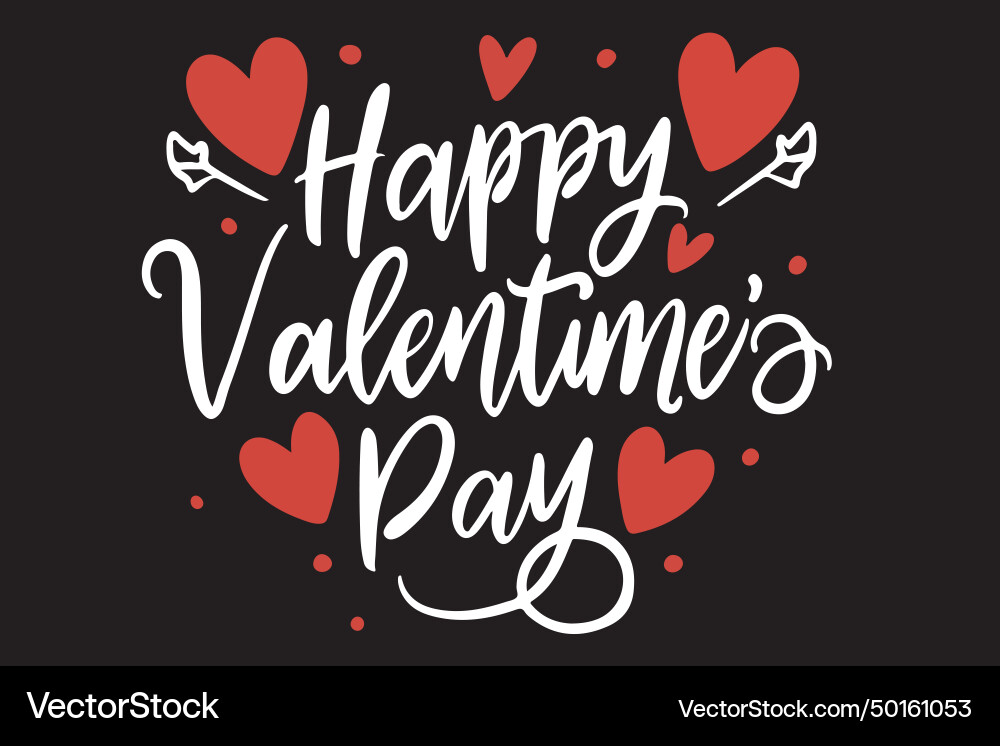 Happy valentines day text card Royalty Free Vector Image