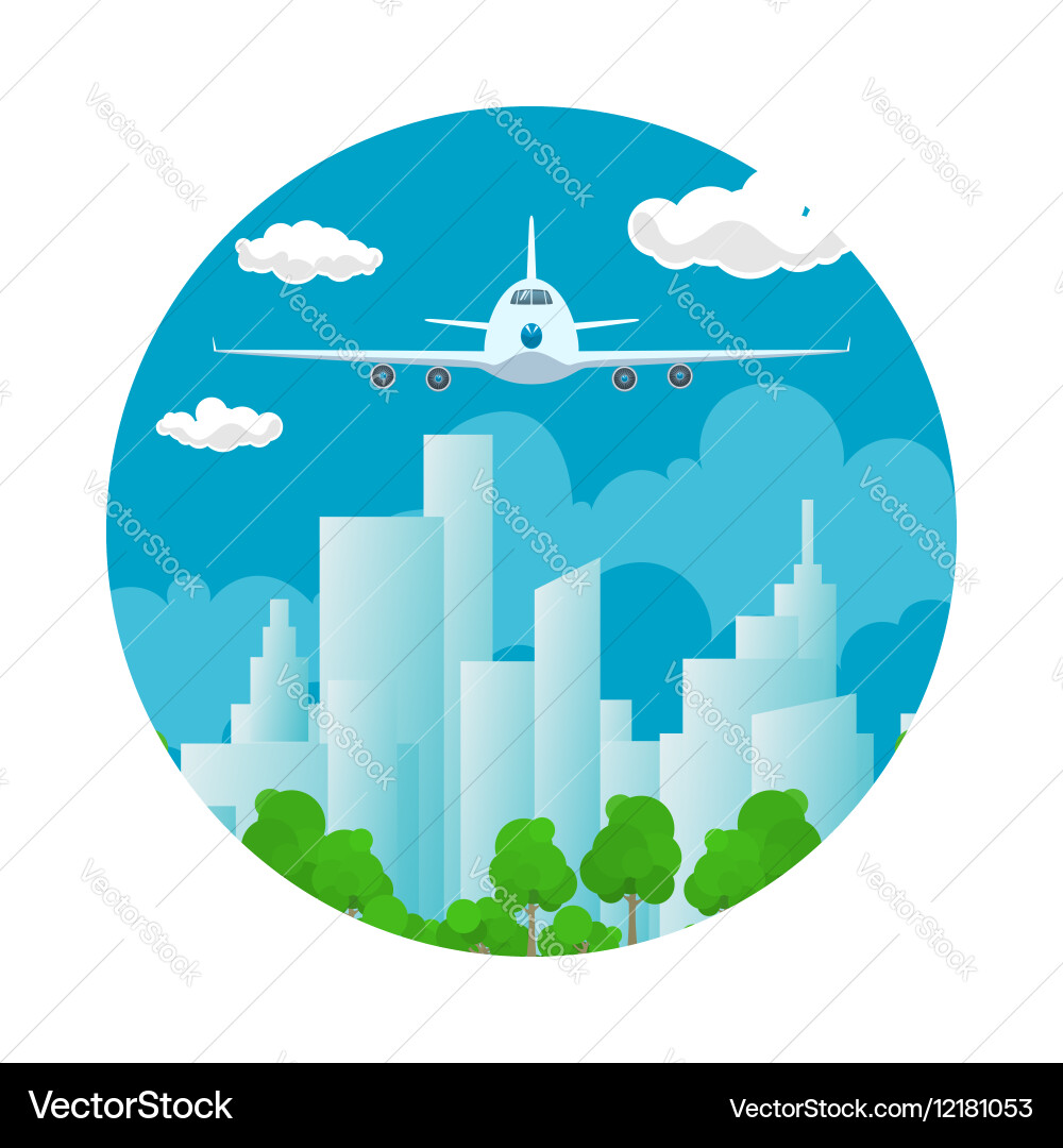 Icon front view of airplane Royalty Free Vector Image