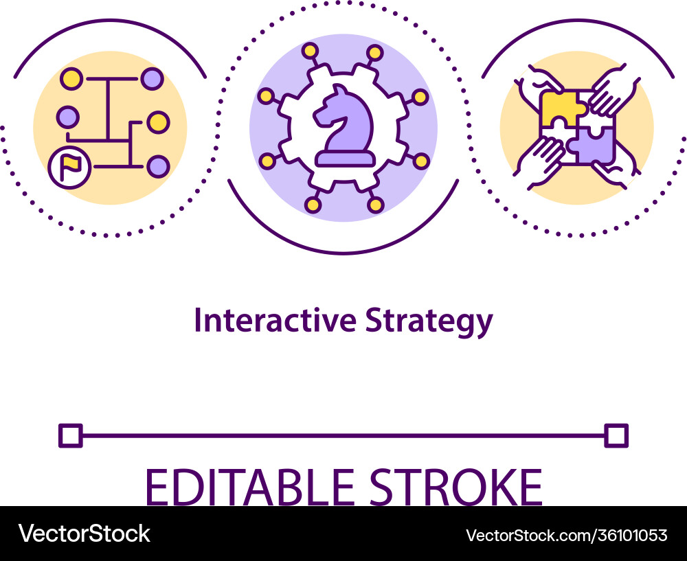 Interactive strategy concept icon Royalty Free Vector Image