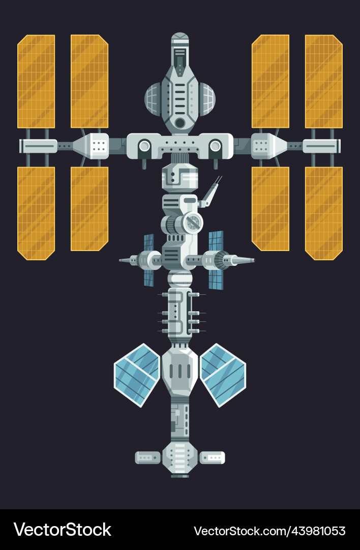 International space station orbital science Vector Image