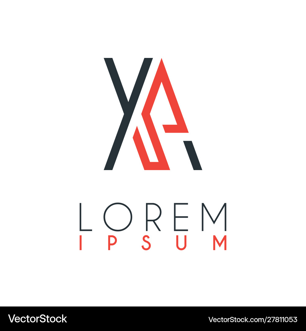 Logo between letter x and a or xa Royalty Free Vector Image