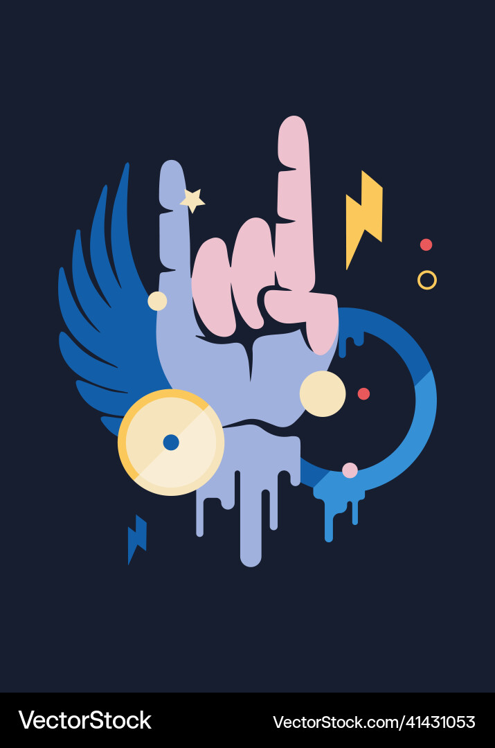 Poster with rock music symbol Royalty Free Vector Image