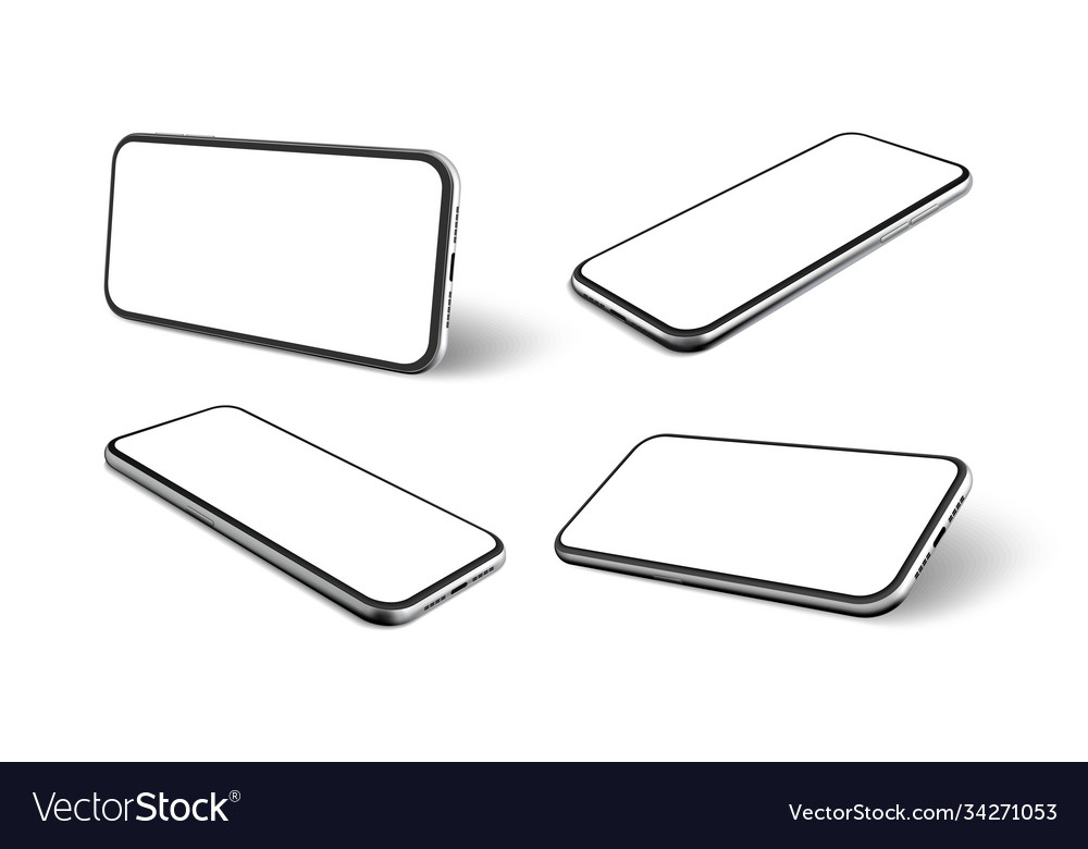 Realistic mobile phones set collection Royalty Free Vector