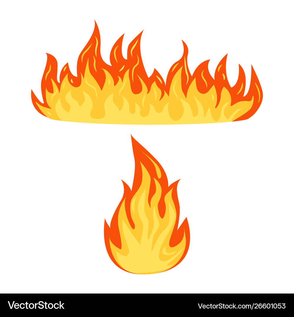 Set a fire flames isolated on white Royalty Free Vector