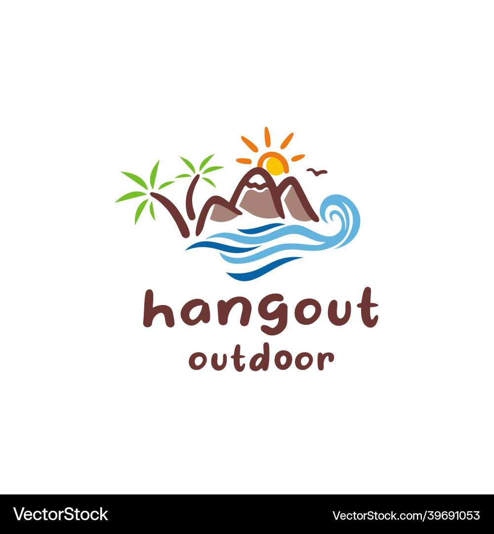 Travel vacation logo design template Royalty Free Vector