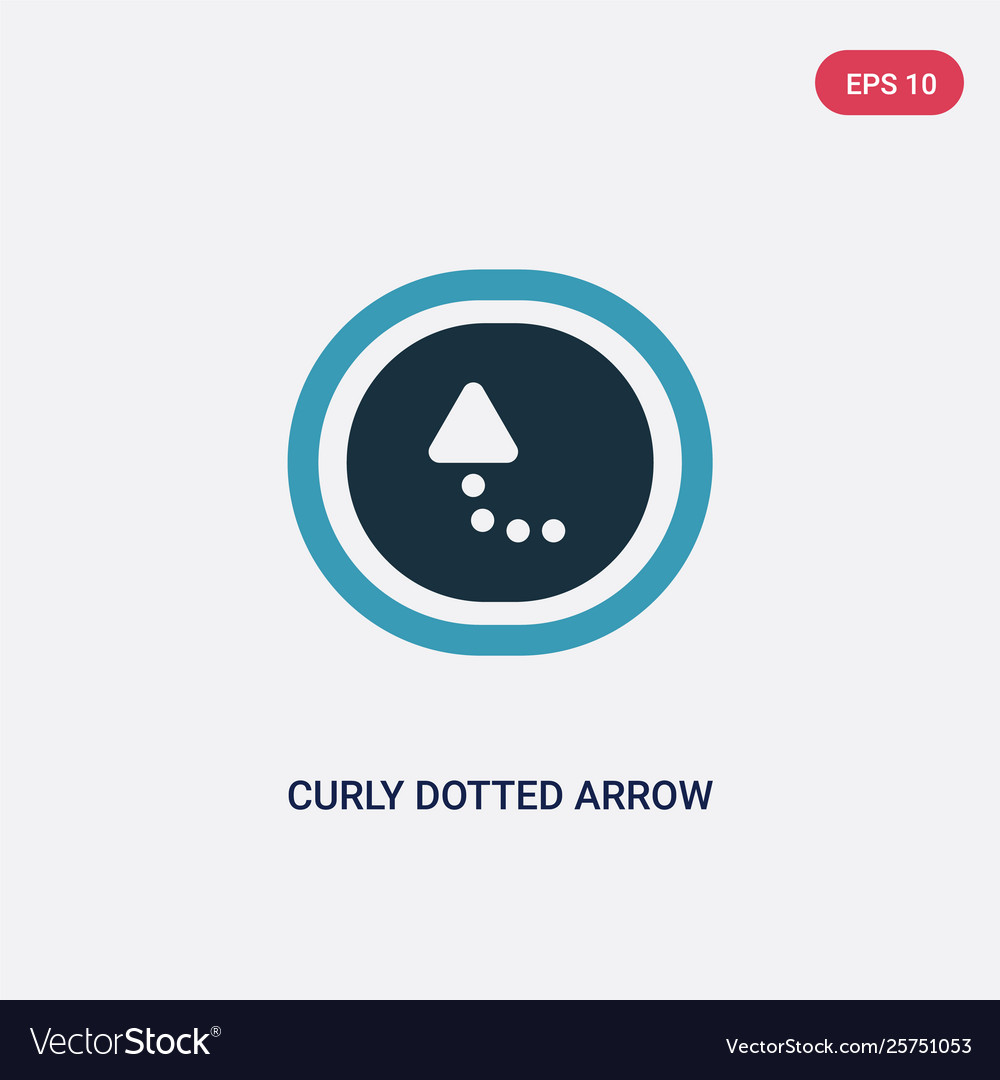Two Color Curly Dotted Arrow Icon From User Vector Image