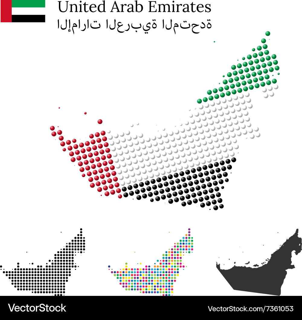 United Arab Emirated flag and maps Royalty Free Vector Image