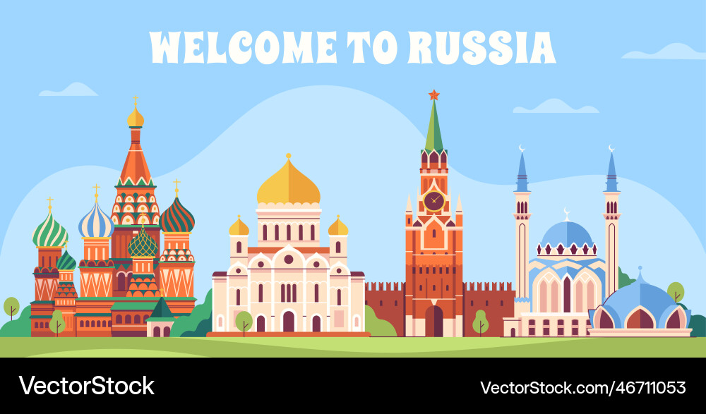Welcome to russia Royalty Free Vector Image - VectorStock