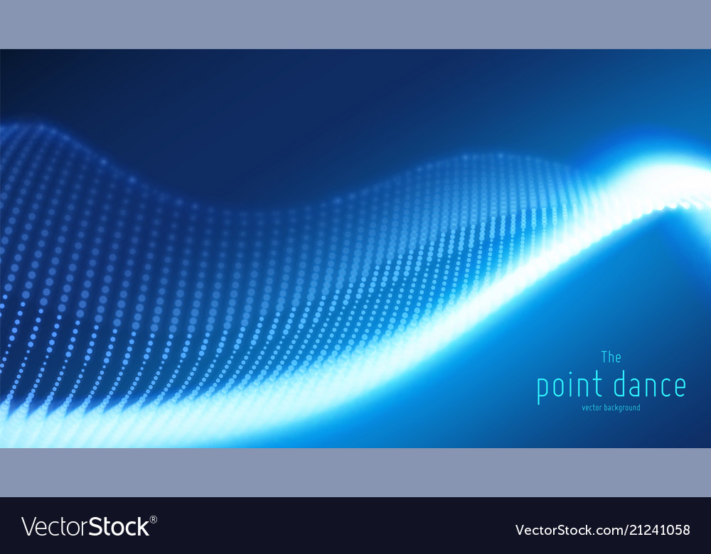 Abstract blue particle wave points array Vector Image