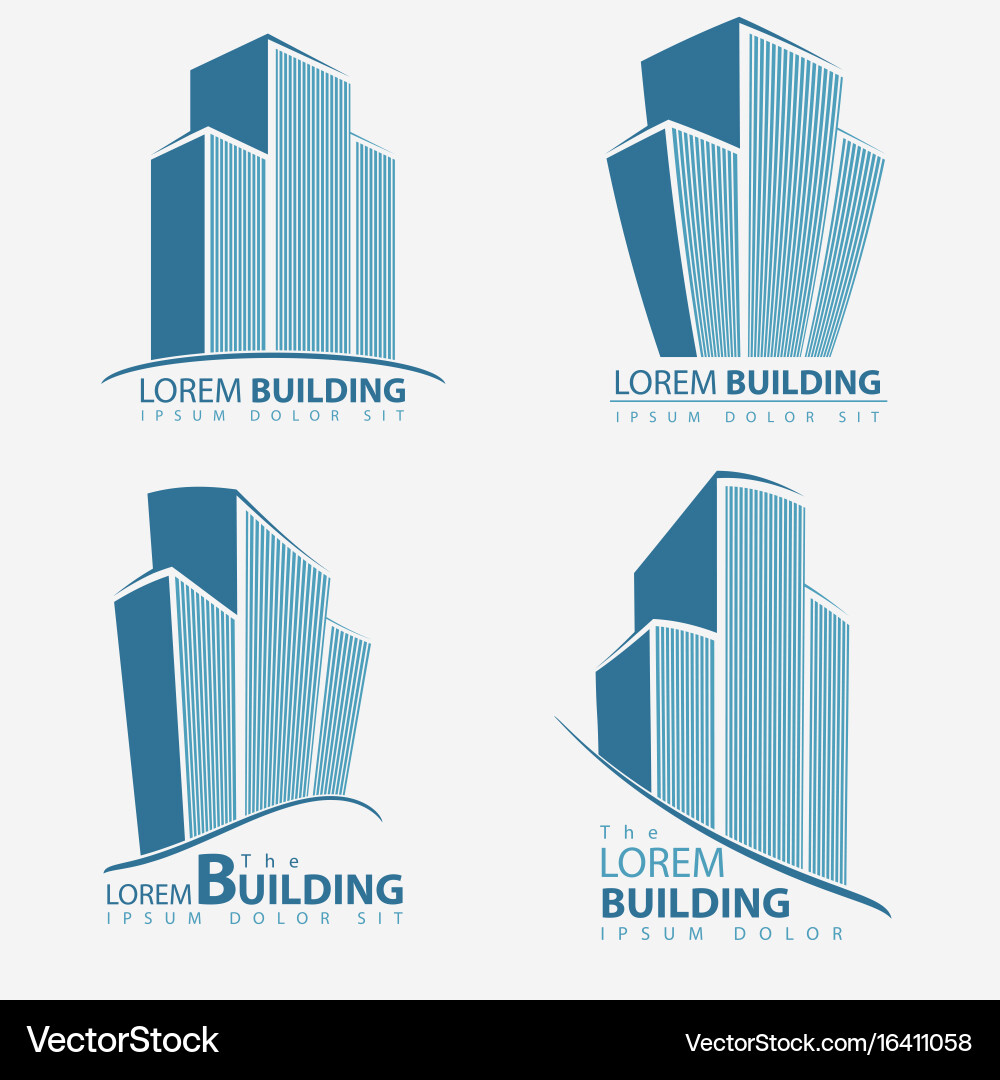 Building symbol set architecture business Vector Image