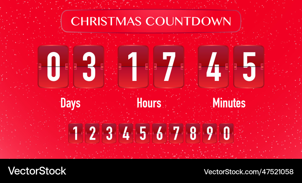 Christmas coutdown calendar flip board Royalty Free Vector